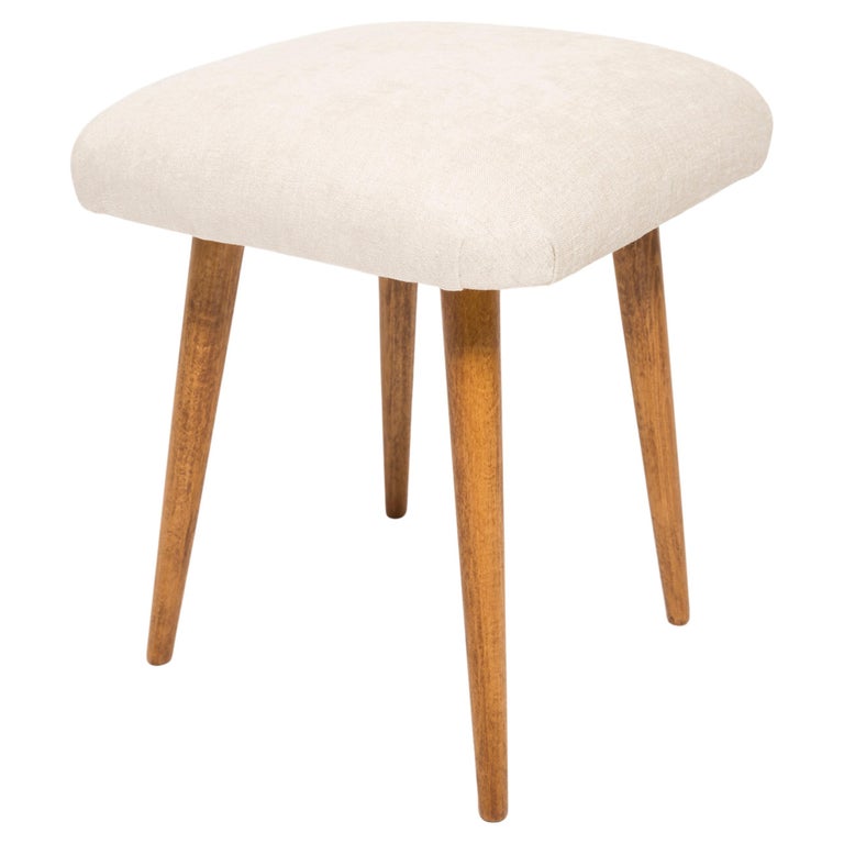 Mid-Century Modern Light Beige Stool, Europe, 1960s For Sale at 1stDibs