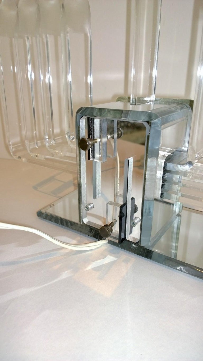 Adjustable Candelabra Lighting Lucite and Mirror Menorah with Lit Star ...