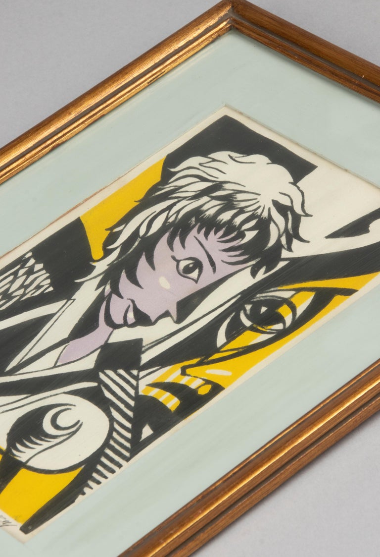 Mid-Century Modern Lithograph Portrait of a Woman For Sale at 1stDibs