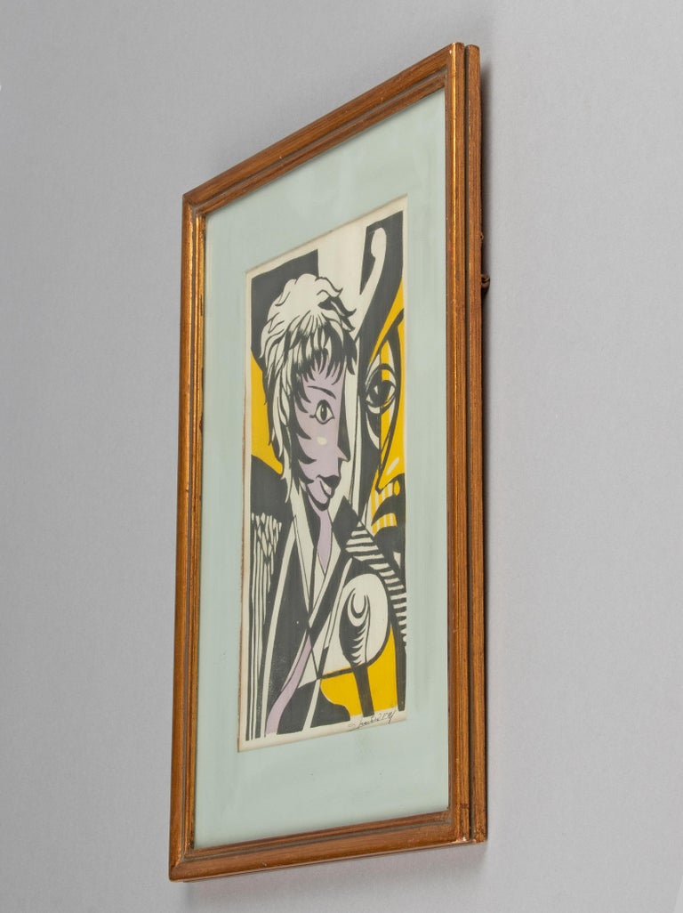 Mid-Century Modern Lithograph Portrait of a Woman For Sale at 1stDibs