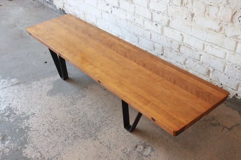 Mid-Century Modern Long Bench or Coffee Table with Bowling Lane Top at ...