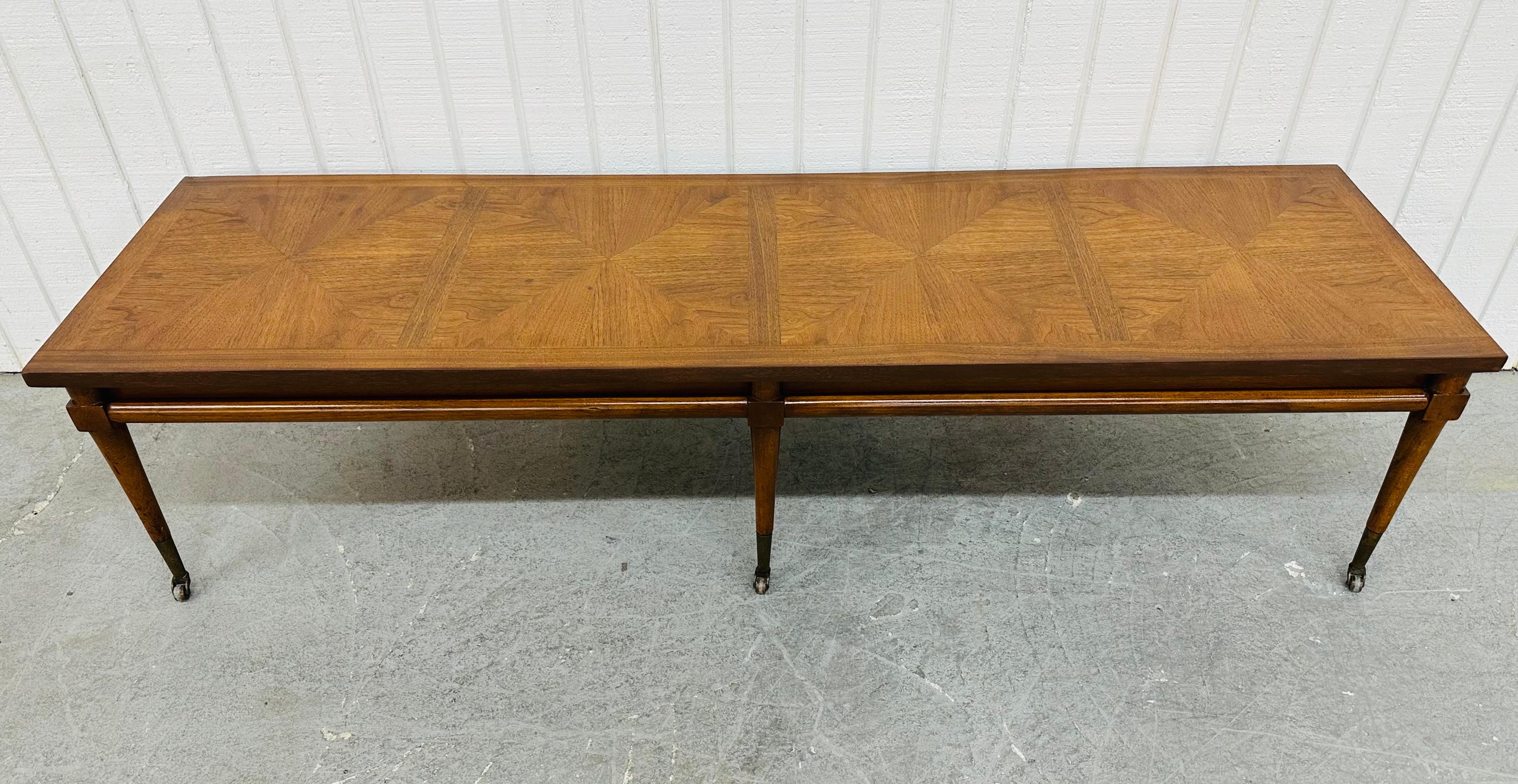 Mid-Century Modern Long Walnut Coffee Table For Sale at 1stDibs