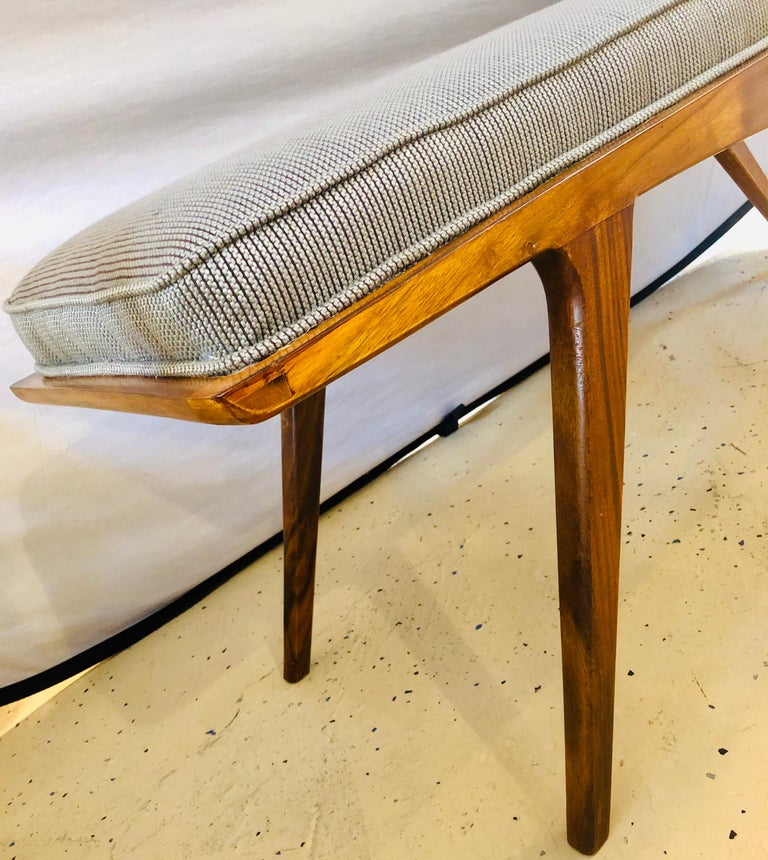 Mid-Century Modern Long Window Bench or Footstool Newly Upholstered at ...