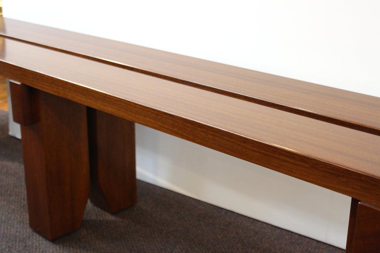 Mid-Century Modern Long Wood Bench at 1stDibs