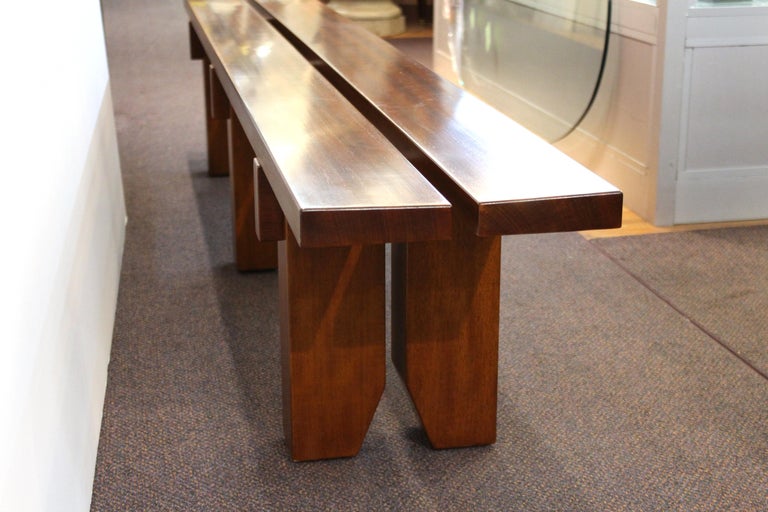 Mid-Century Modern Long Wood Bench at 1stDibs