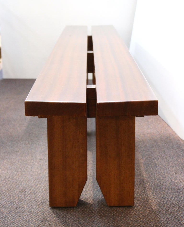 Mid-Century Modern Long Wood Bench at 1stDibs