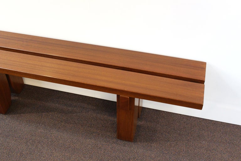 Mid-Century Modern Long Wood Bench at 1stDibs