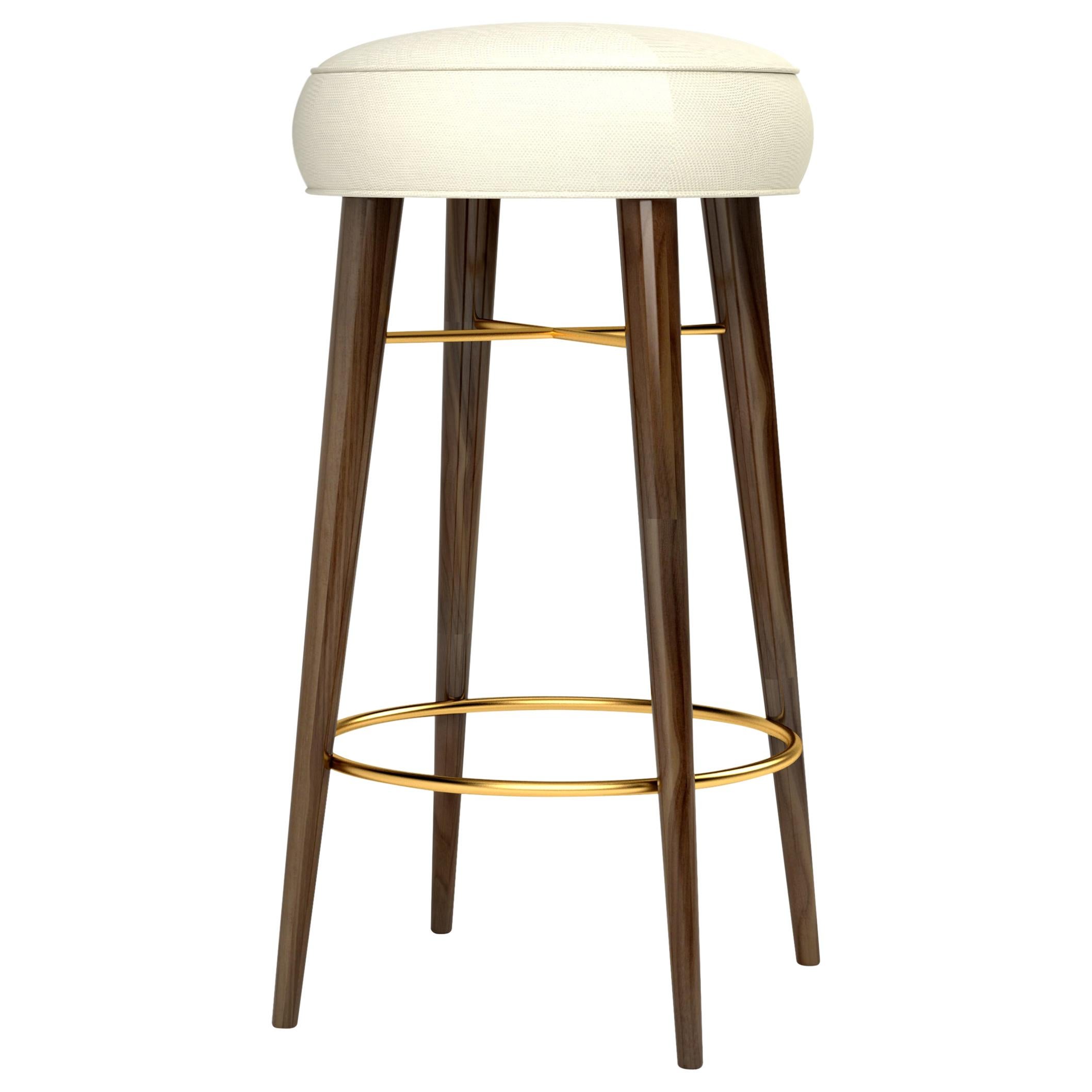 Natural Linen Modern Panama Bar Chair For Sale at 1stDibs