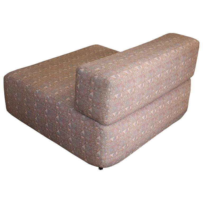 Mid-Century Modern Low Modular Square Upholstered Chair with Back For ...