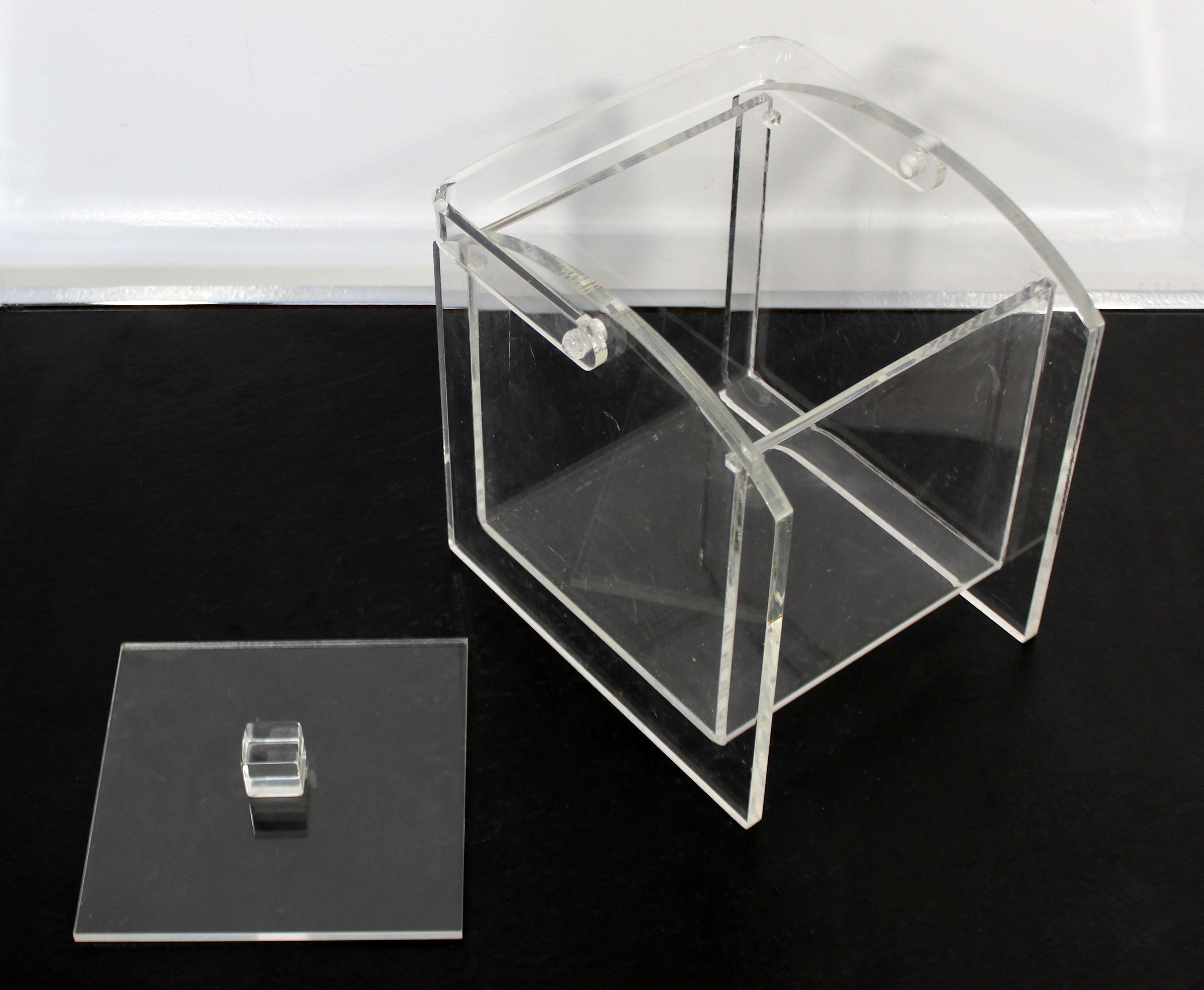 Mid-Century Modern Lucite Acrylic Tissue Box Holder 1970s Vintage Retro ...