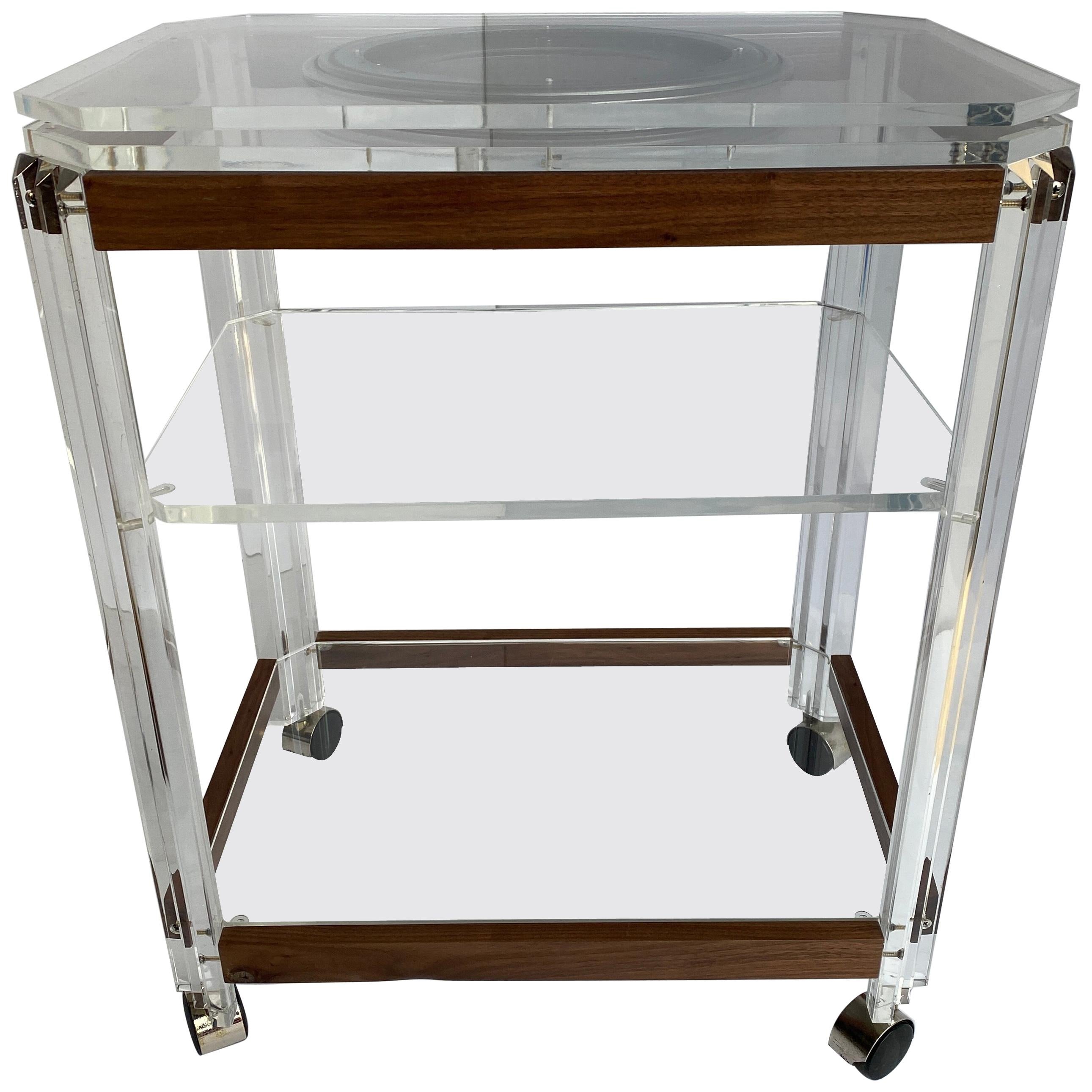 Mid-Century Modern Brass Bar Cart For Sale at 1stDibs