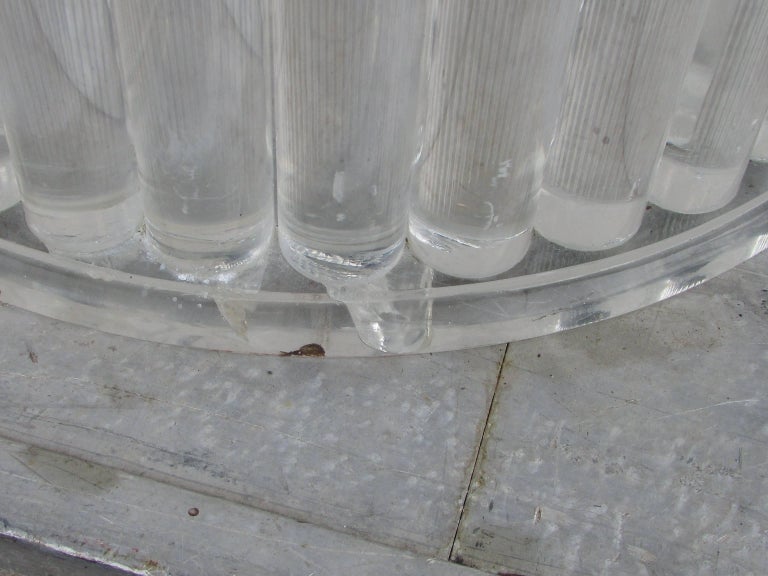 Mid-Century Modern Lucite and Fossil Stone Round Dining Table For Sale ...