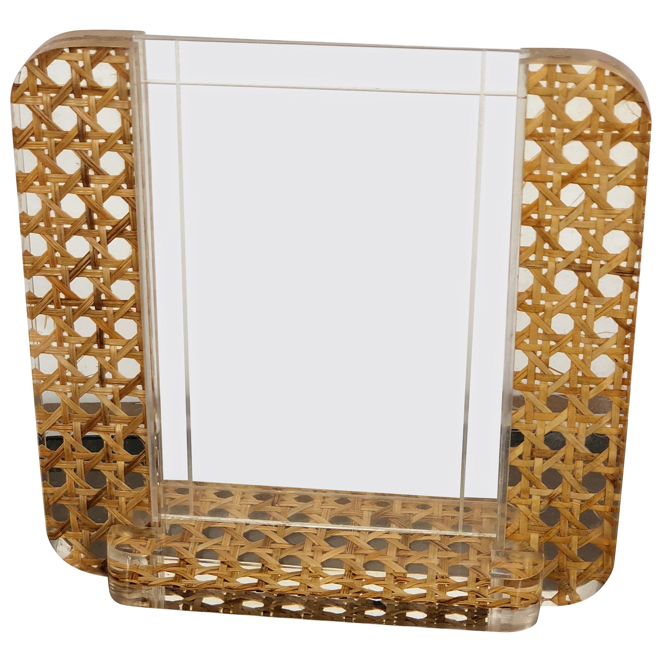 Mid-Century Modern Lucite and Wicker Picture Frame in Christian Dior ...