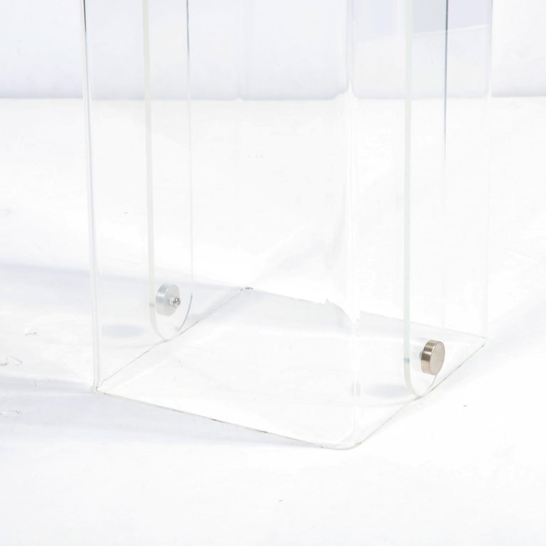 Mid-Century Modern Lucite Pedestal with Mirror Glass and Chrome ...