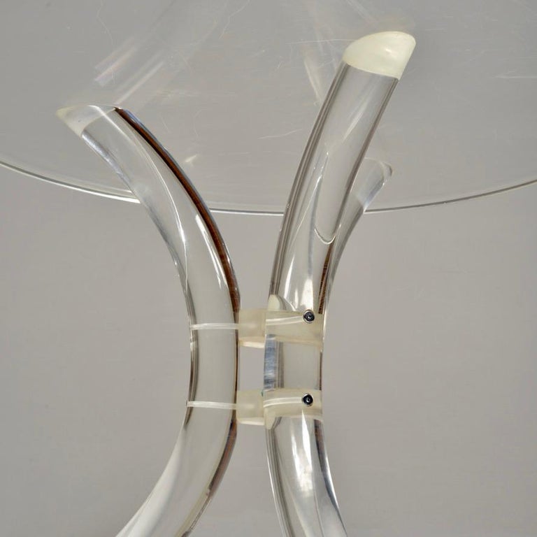 Mid-Century Modern Lucite Table with Glass Top For Sale at 1stDibs ...