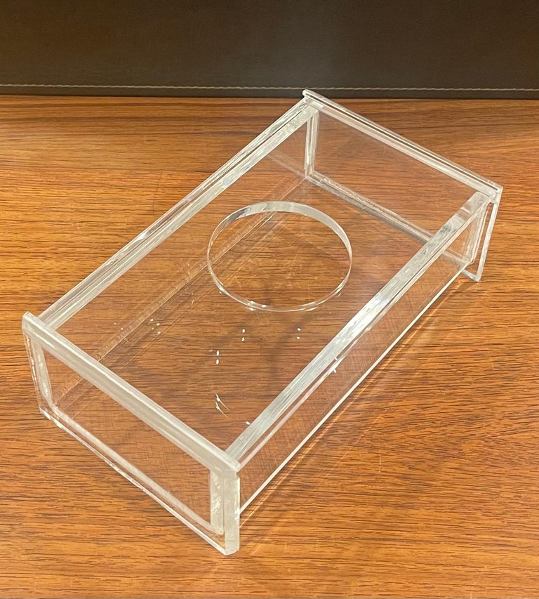 Mid-Century Modern Lucite Tissue Box in the Style of Charles Hollis ...