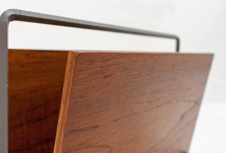 Mid-Century Modern Magazine Rack in Teak at 1stDibs | teak magazine rack