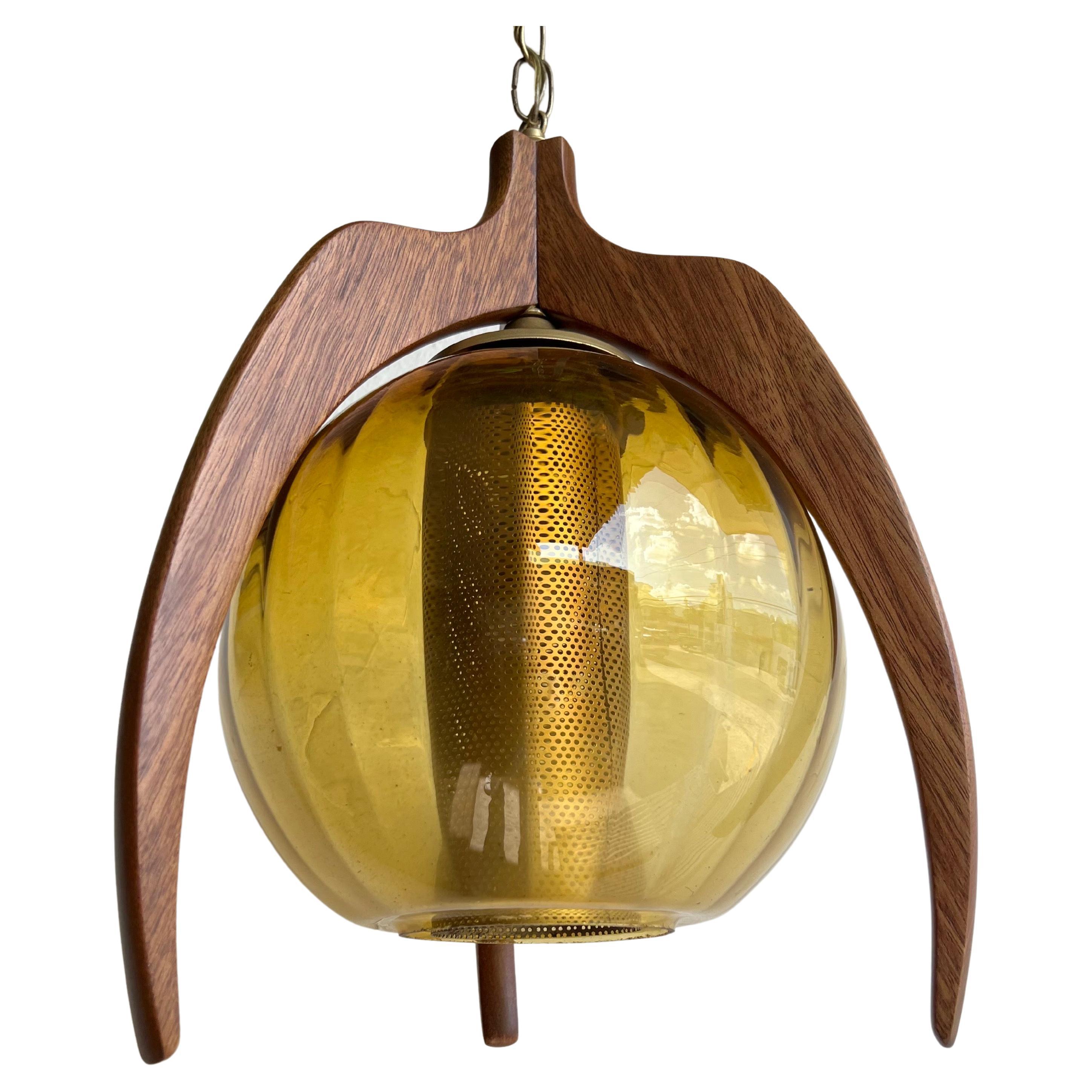 Bella Amber Handblown Modern Glass Pendant Light, Made in the USA For ...