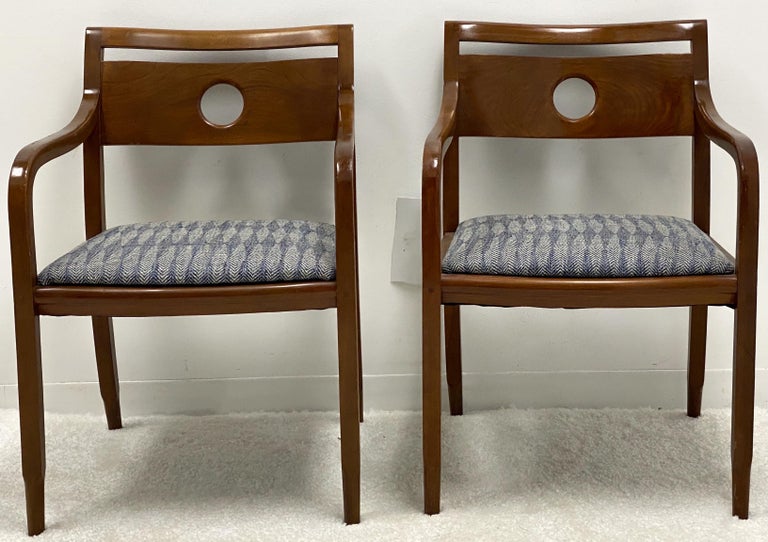 Mid-Century Modern Mahogany Ward Bennett Bent Wood Arm Chairs, Pair For ...