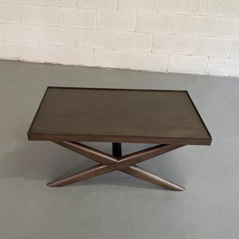 Mid-Century Modern Mahogany X-Base Coffee Table at 1stDibs