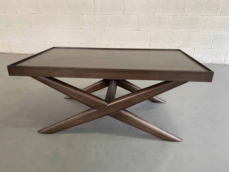 Mid-Century Modern Mahogany X-Base Coffee Table at 1stDibs
