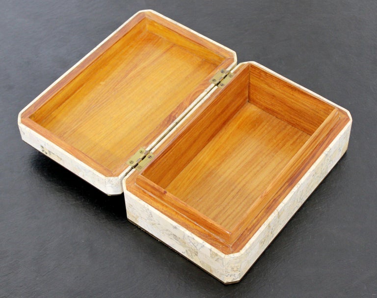 Mid-Century Modern Maitland Smith Brass Tessellated Stone Lidded Box ...