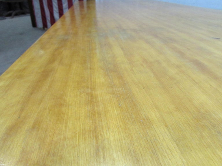 Mid-Century Modern Maple School Table W/ Tapered Legs For Sale at 1stDibs