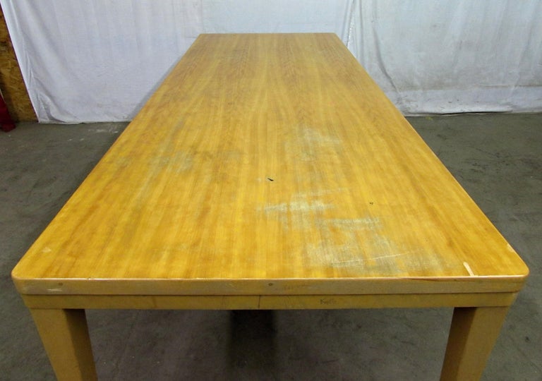 Mid-Century Modern Maple School Table W/ Tapered Legs For Sale at 1stDibs