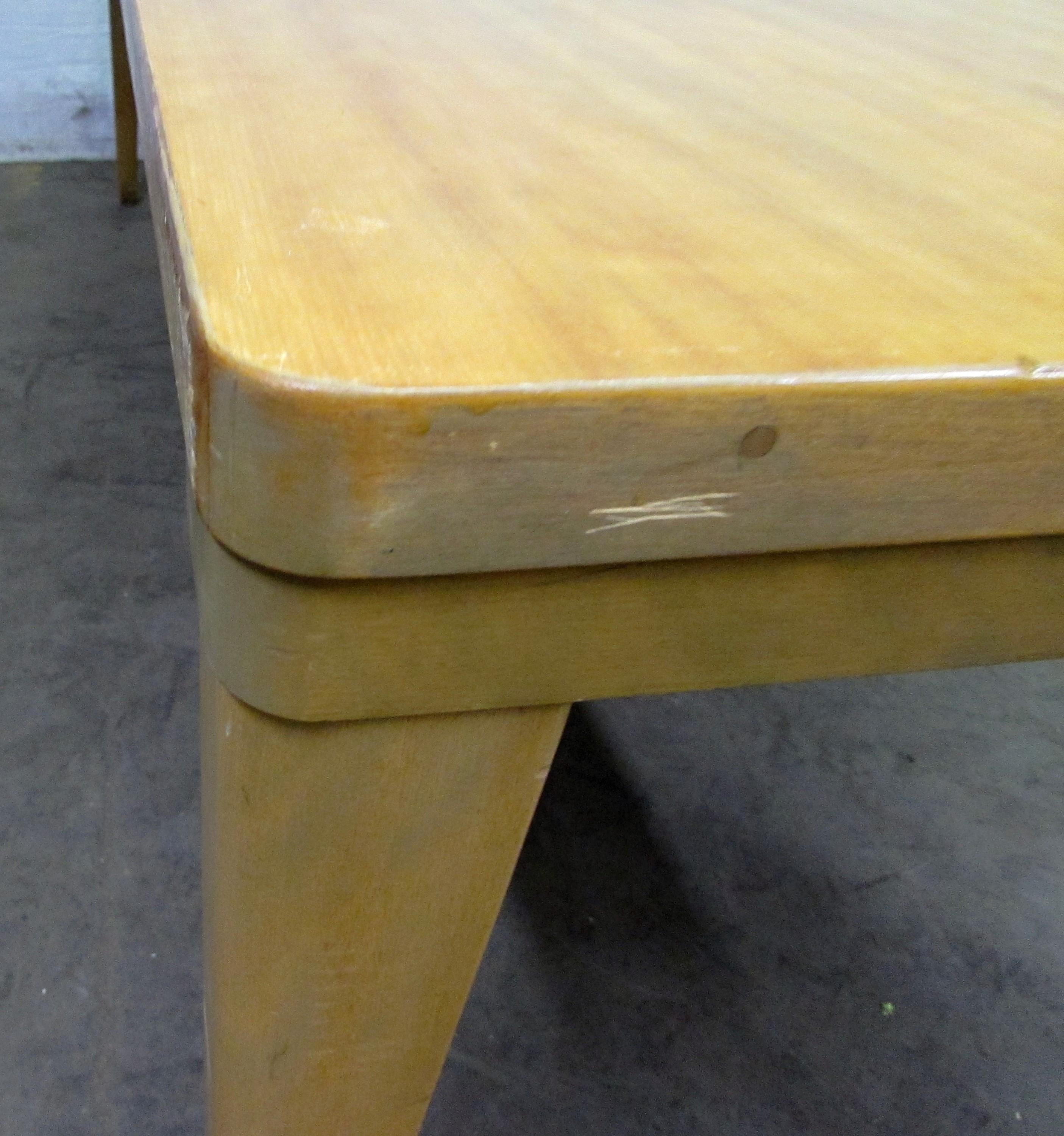Mid-Century Modern Maple School Table W/ Tapered Legs For Sale at 1stDibs