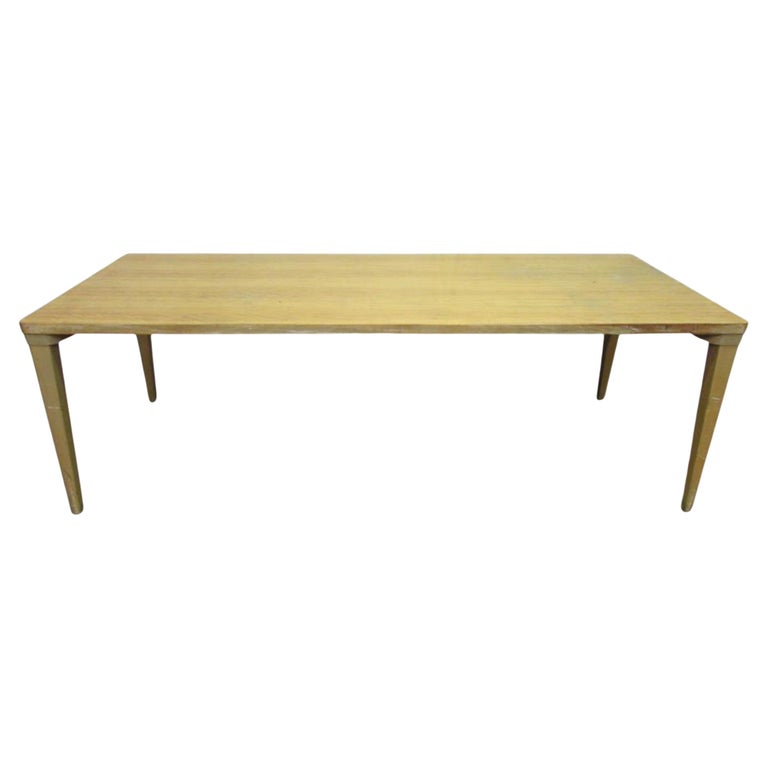 Mid-Century Modern Maple School Table W/ Tapered Legs For Sale at 1stDibs