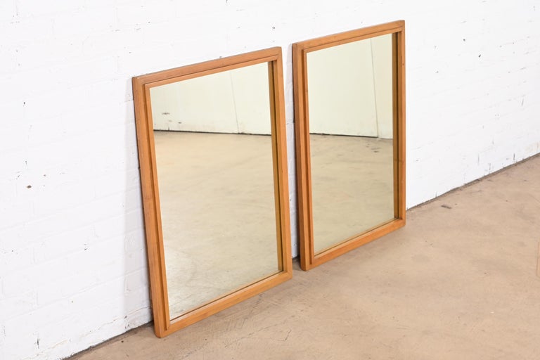 Mid-Century Modern Maple Wall Mirrors Attributed to Russel Wright, Pair ...