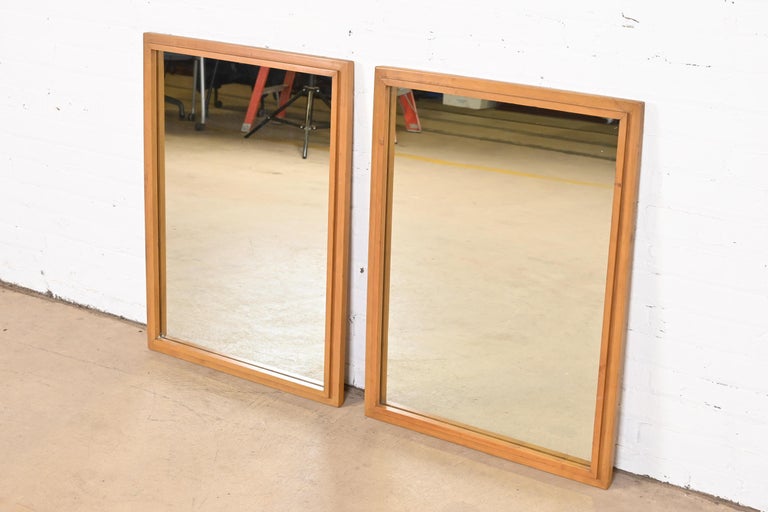 Mid-Century Modern Maple Wall Mirrors Attributed to Russel Wright, Pair ...