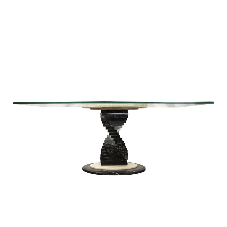 Mid-Century Modern Marble and Glass Dining Table, Italy, 1970 For Sale ...