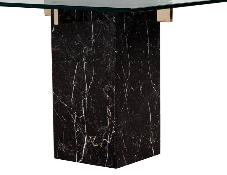 Mid-Century Modern Marble Brass and Glass Side Table by Artedi at 1stDibs