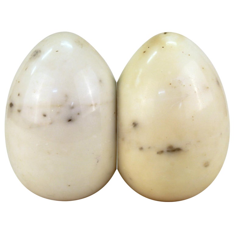 Mid-Century Modern Marble Egg-Shaped Bookends at 1stDibs