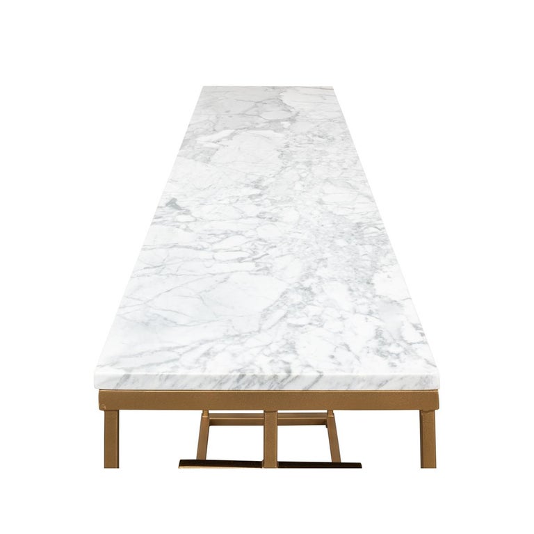 Mid-Century Modern Marble Top Console For Sale at 1stDibs