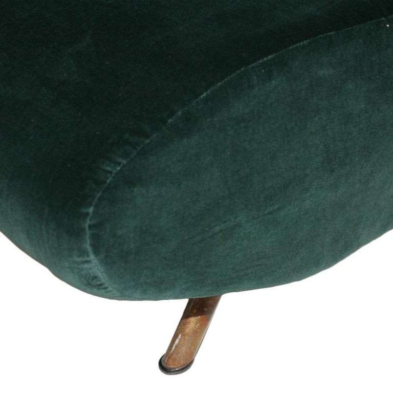 Mid-Century Modern Marco Zanuso "Triennale Corner" Green Velvet, Italy ...