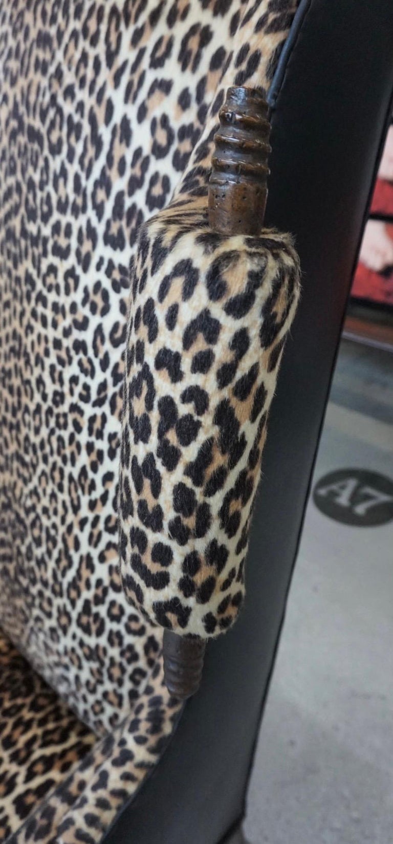Mid-Century Modern Mason Art Custom High Back Chair Faux Leopard ...