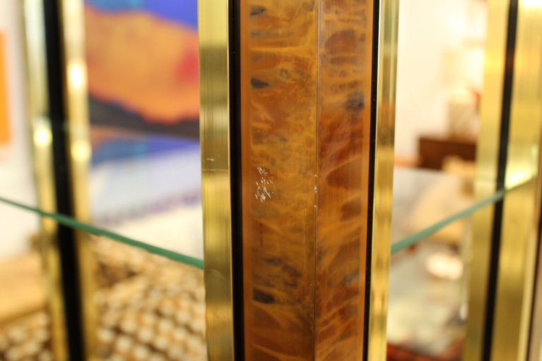 Mid-Century Modern Mastercraft Brass and Glass Étagère Shelving Unit ...