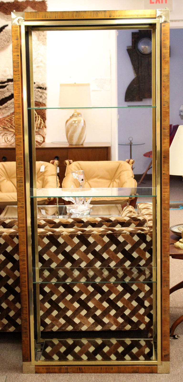 Mid-Century Modern Mastercraft Brass and Glass Étagère Shelving Unit ...