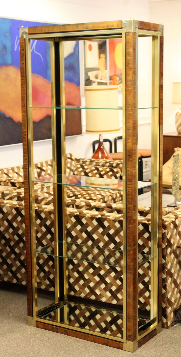 Mid Century Modern Mastercraft Brass And Glass Étagère Shelving Unit Three Shelf At 1stdibs