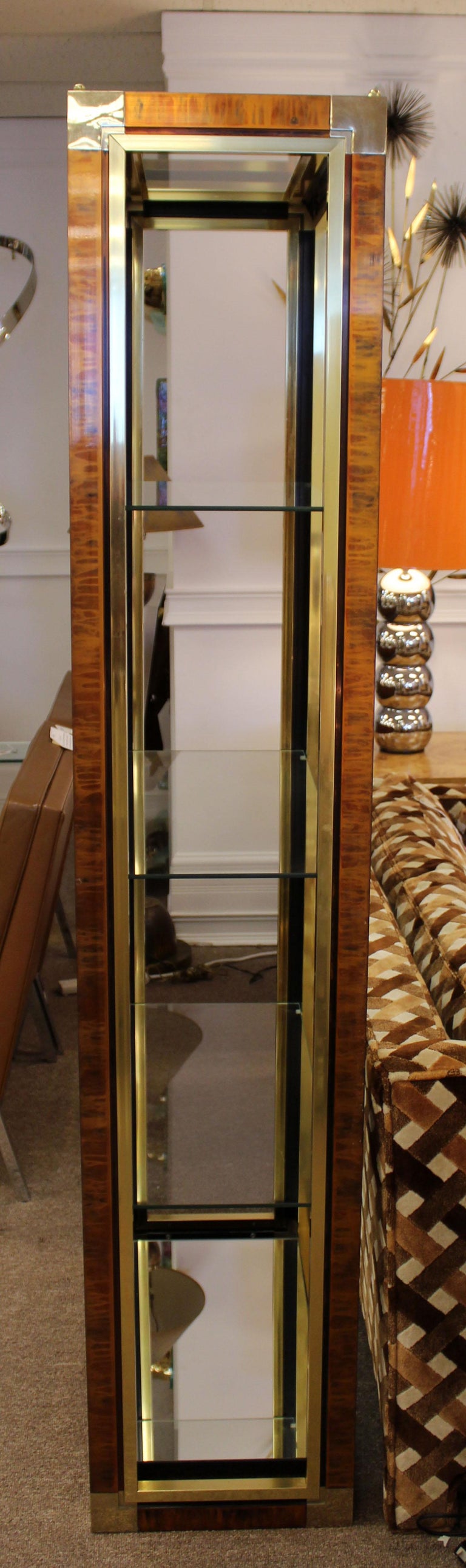 Mid-Century Modern Mastercraft Brass and Glass Étagère Shelving Unit ...