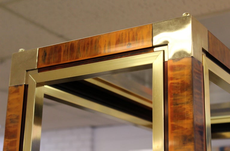 Mid-Century Modern Mastercraft Brass and Glass Étagère Shelving Unit ...