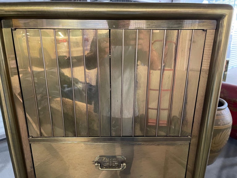 Mid-Century Modern Mastercraft Etched Acid Brass Lingerie Cabinet ...