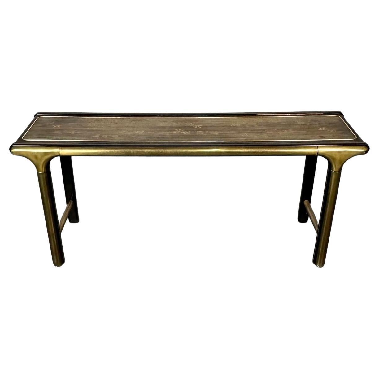 Mid-Century Modern Diego Giacometti Style Rustic Metal Console Table ...