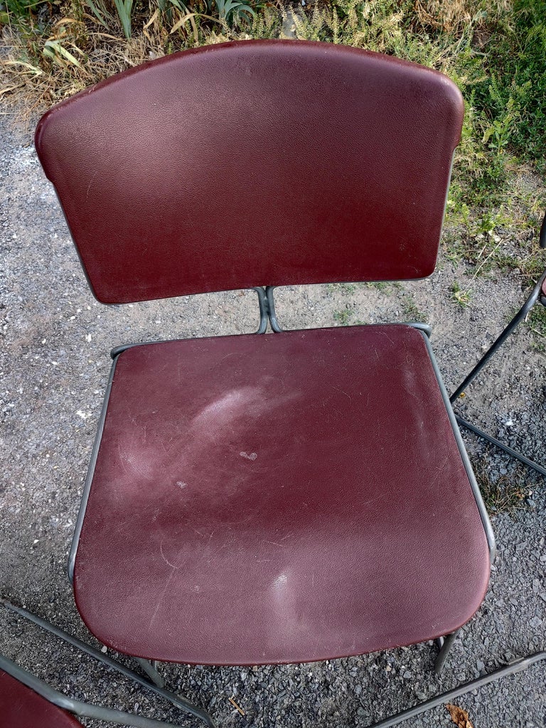 Mid-Century Modern Max Stacker Steelcase Stacking Chairs Set of 4 For ...