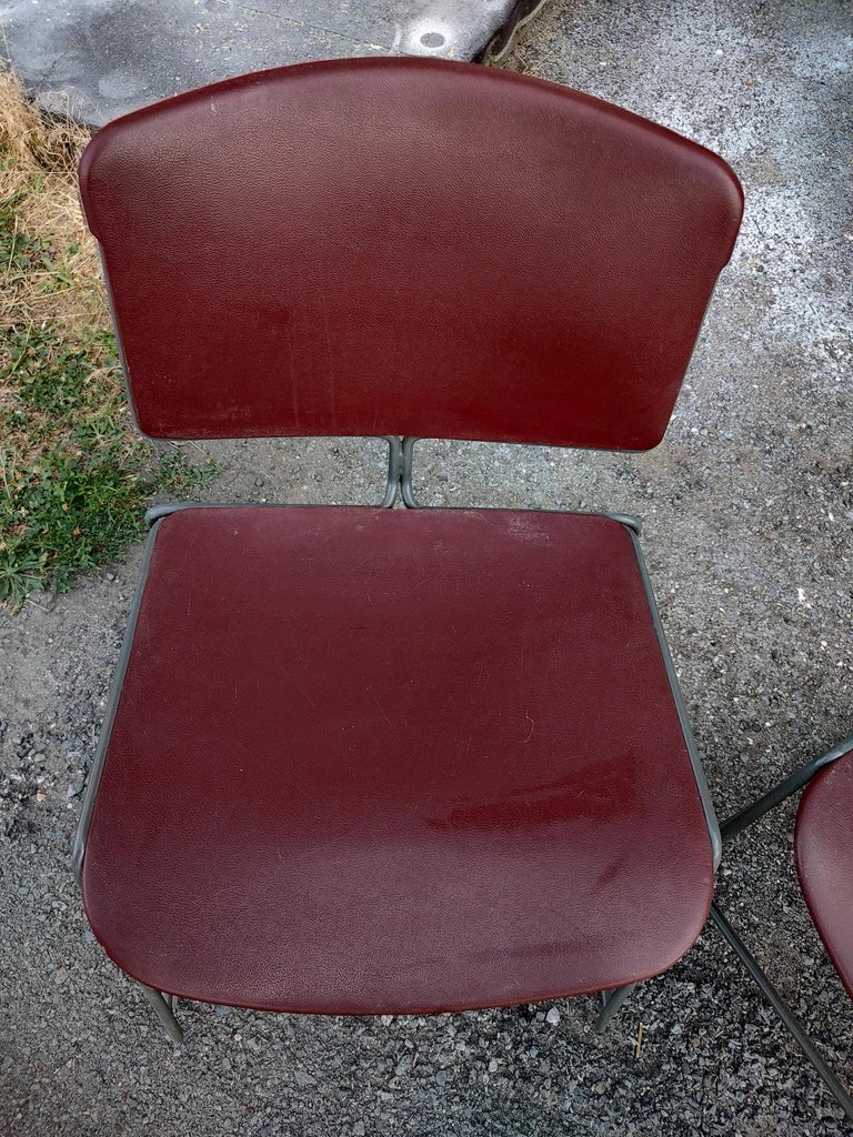 Mid-Century Modern Max Stacker Steelcase Stacking Chairs Set of 4 For ...
