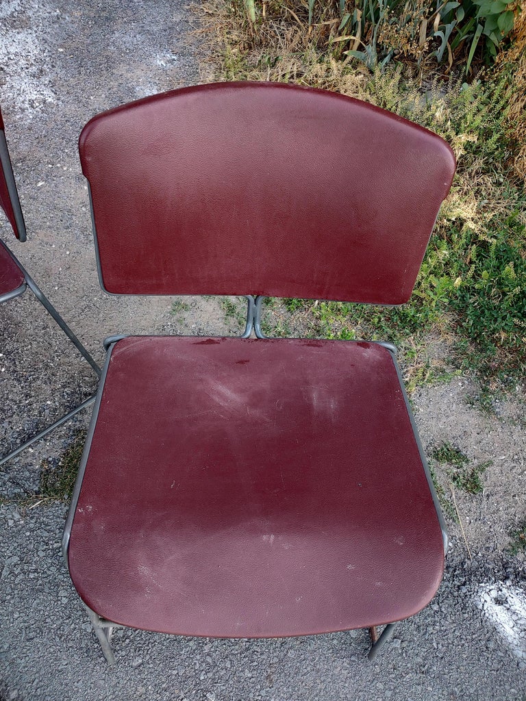 Mid-Century Modern Max Stacker Steelcase Stacking Chairs Set of 4 For ...