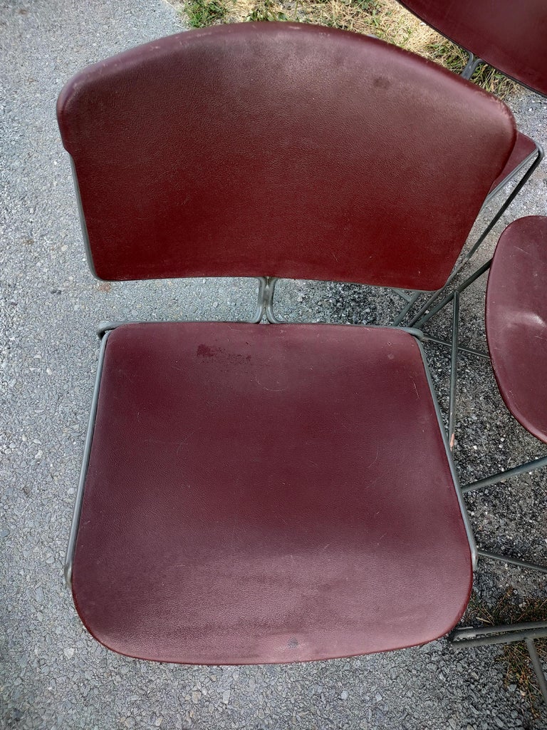 Mid-Century Modern Max Stacker Steelcase Stacking Chairs Set of 4 For ...