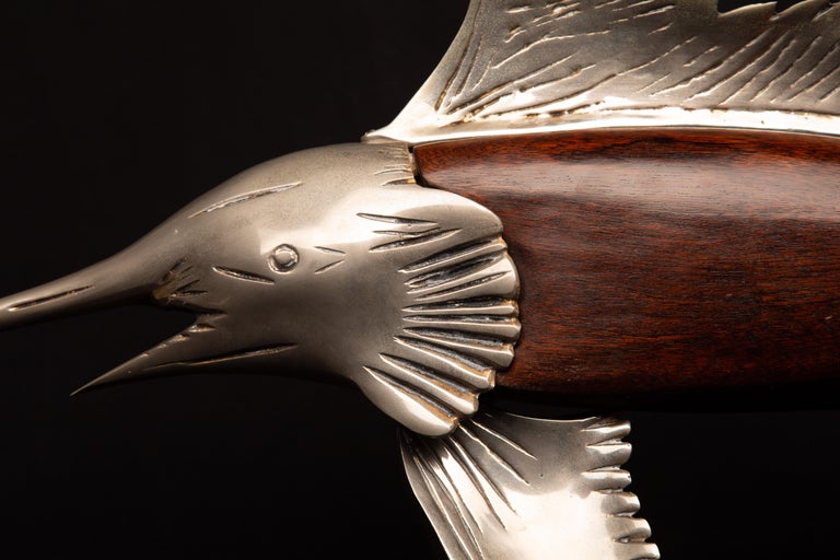 Mid-Century Modern Metal and Wood Swordfish For Sale at 1stDibs